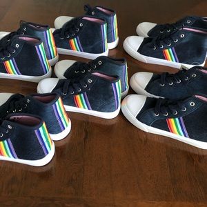 Bobbie Brooks | Shoes | Girls Hightop Bluerainbow Sneakers | Poshmark